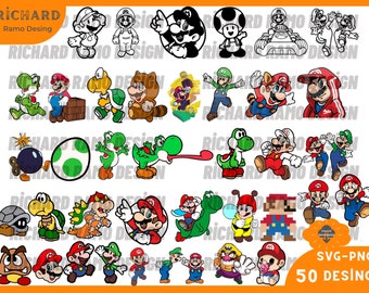 Super Mario Svg, Mario Svg Files for Cricut, Mario Svg Bundle, Mario ...