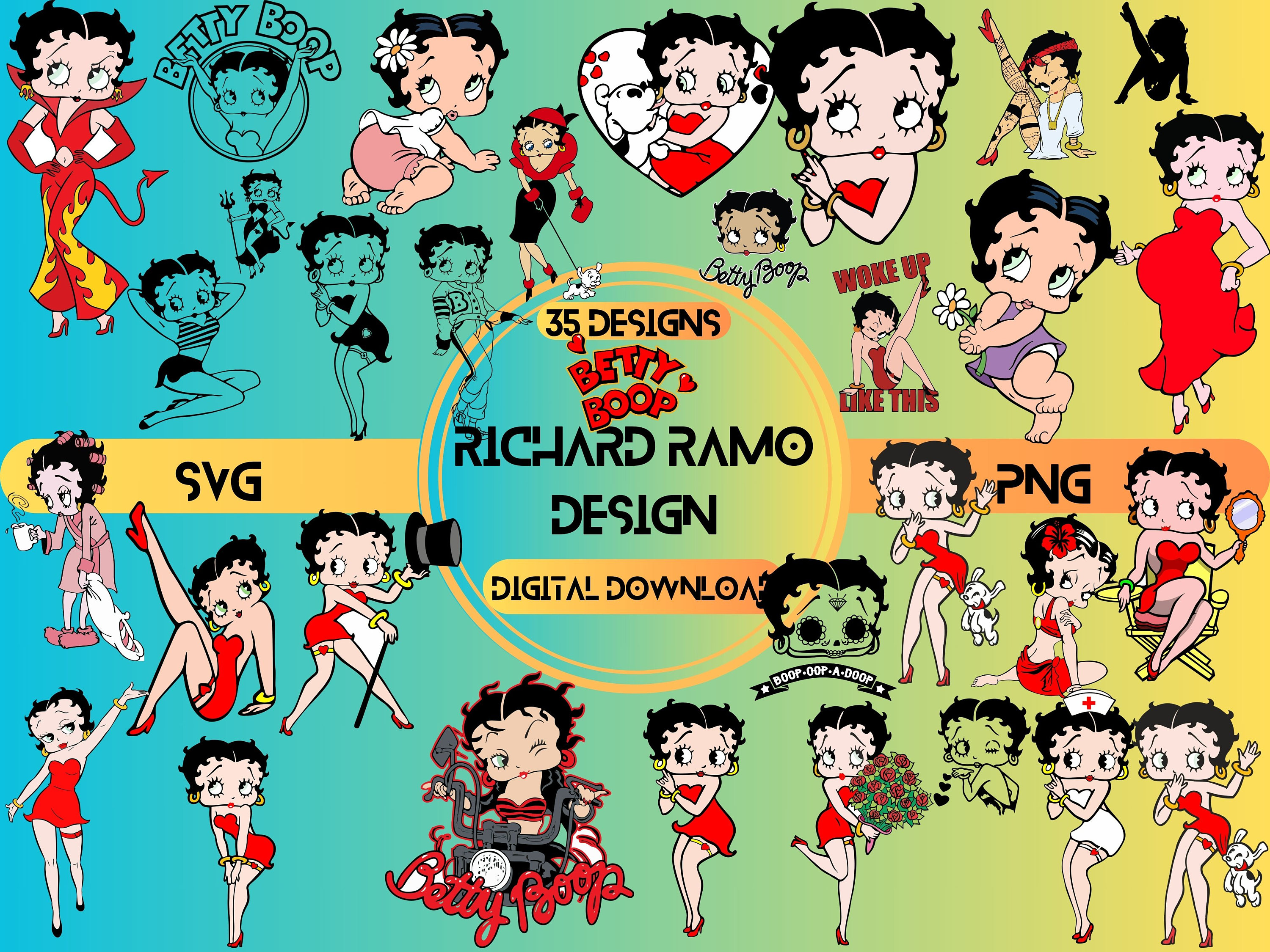 Betty Boop SVG Bundle,betty Boop Layered,svg, Easy Cut,tshirt Print ...