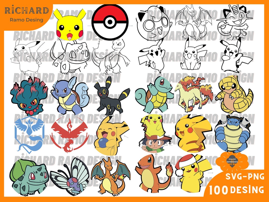 Pokemon Svg Bundle, Pokemon Clipart, Pikachu Svg,pokemon Layered,svg ...