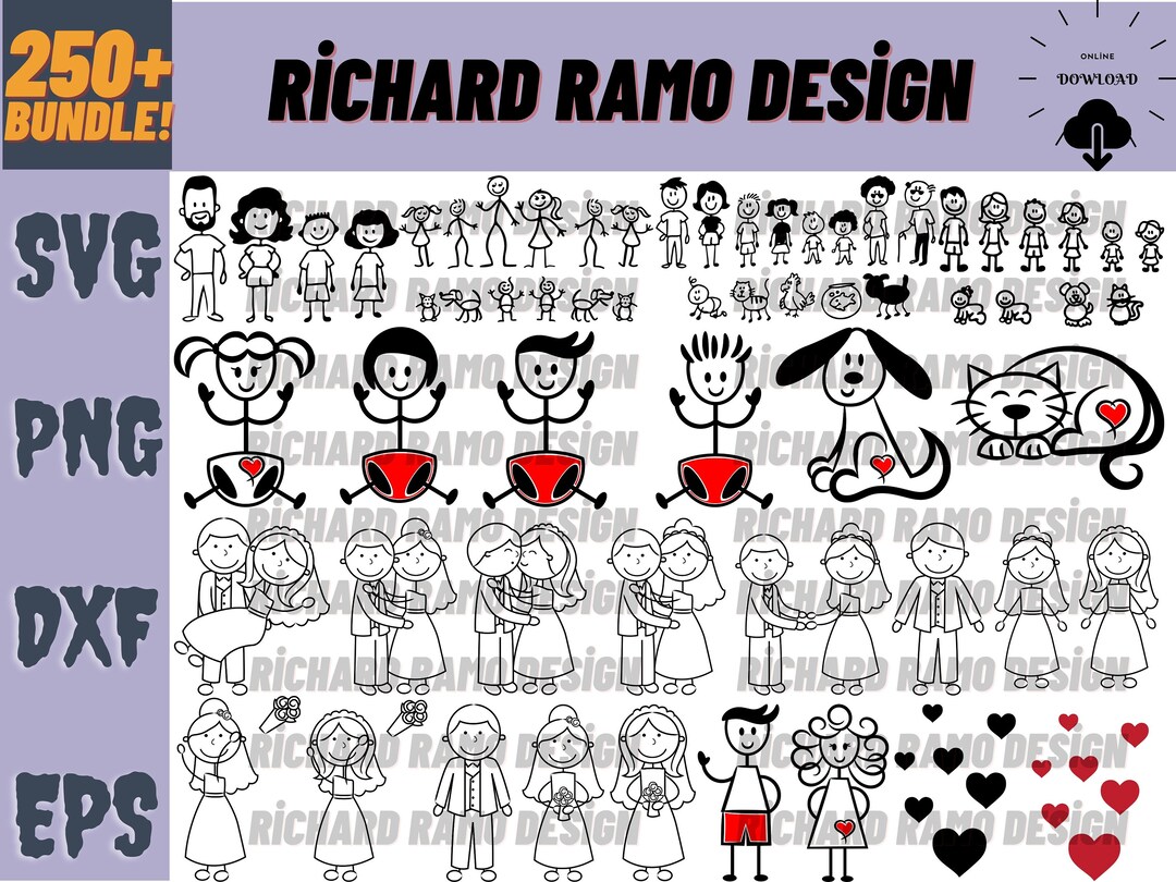 Stick Family SVG Bundle Stick Family Cut Files Huge Pack of Stick ...