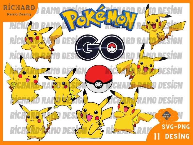 11 Pokemon Svg, Pokemon Png Bundle, Pokemon Clipart, Pikachu Svg ...