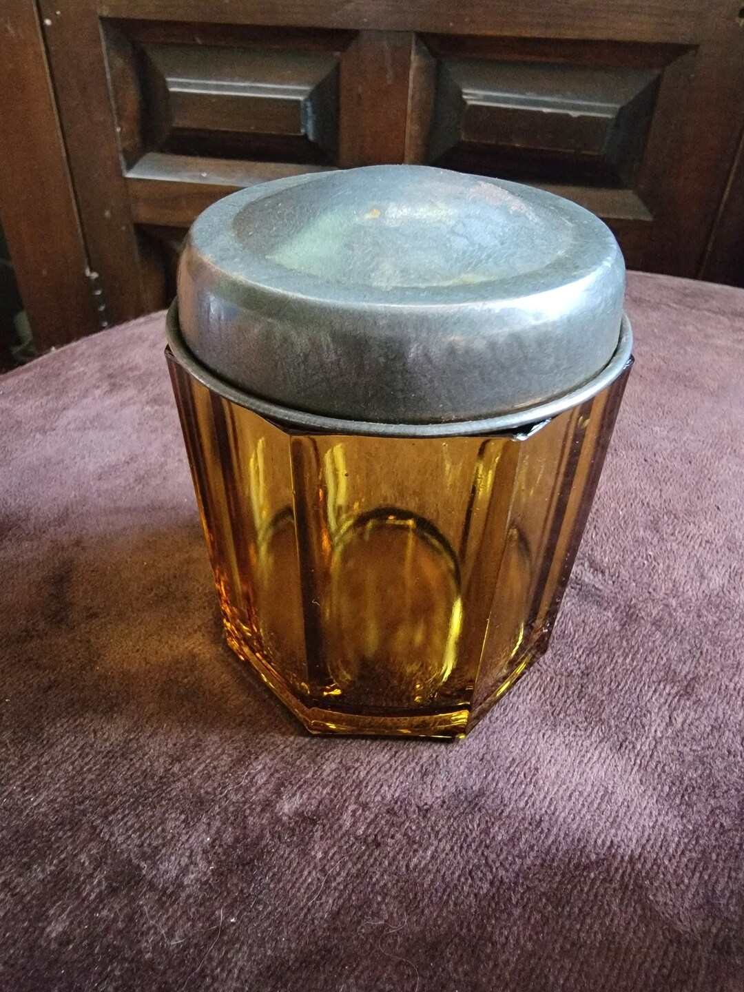 Small Vintage Brown Glass Humidor - Etsy