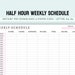 24 Hour 30-minute Weekly Planner, Digital Download, Time Blocking ...
