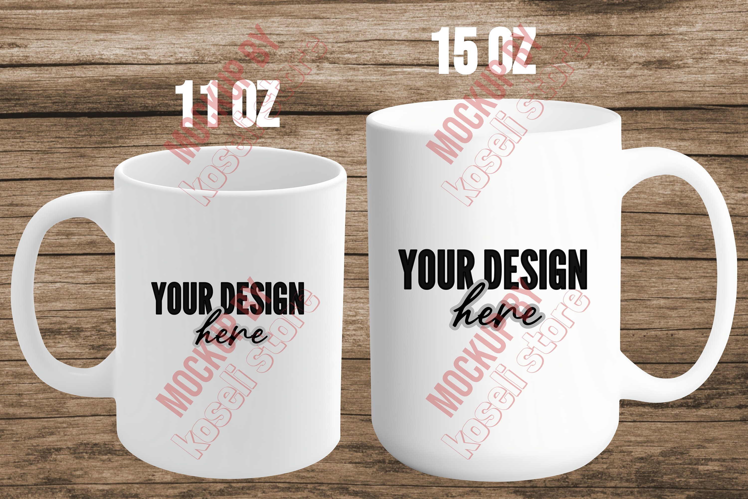 Coffee Mug Mockup Bundle, FREE SIZE CHART, Mug 11 Oz Mug Mockup, 15 Oz ...