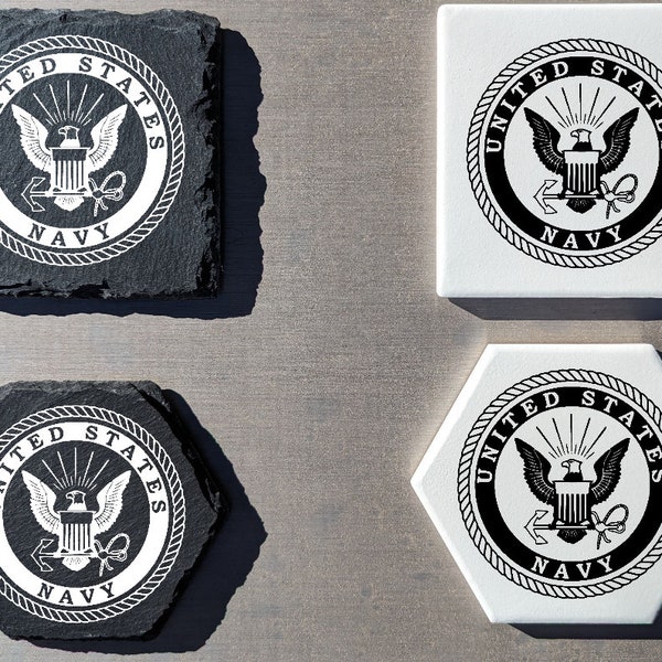 Coasters Navy Veteran Set - Etsy