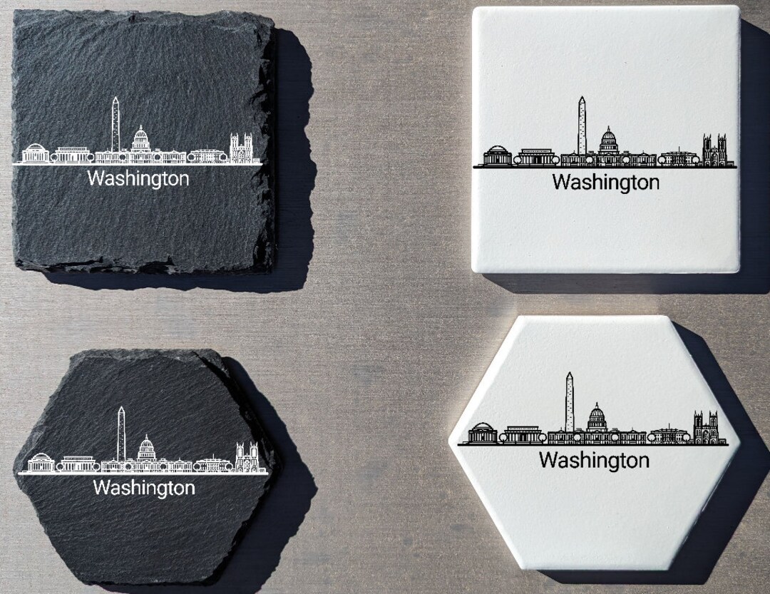 Washington DC Skyline Coasters | Modern Coasters | Slate Coasters ...