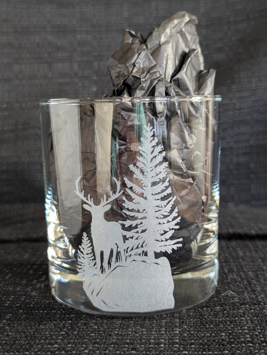 Engraved Stag Whiskey Glass: Frosted Woodland Scene - Etsy