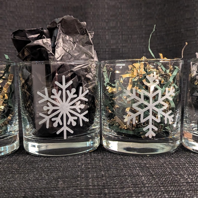 Snowflake Glassware - Etsy