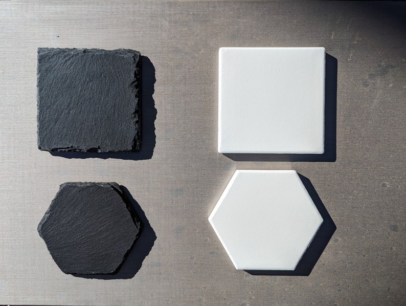 Geometric Coasters: Mid Century Modern, Slate or Ceramic - Etsy