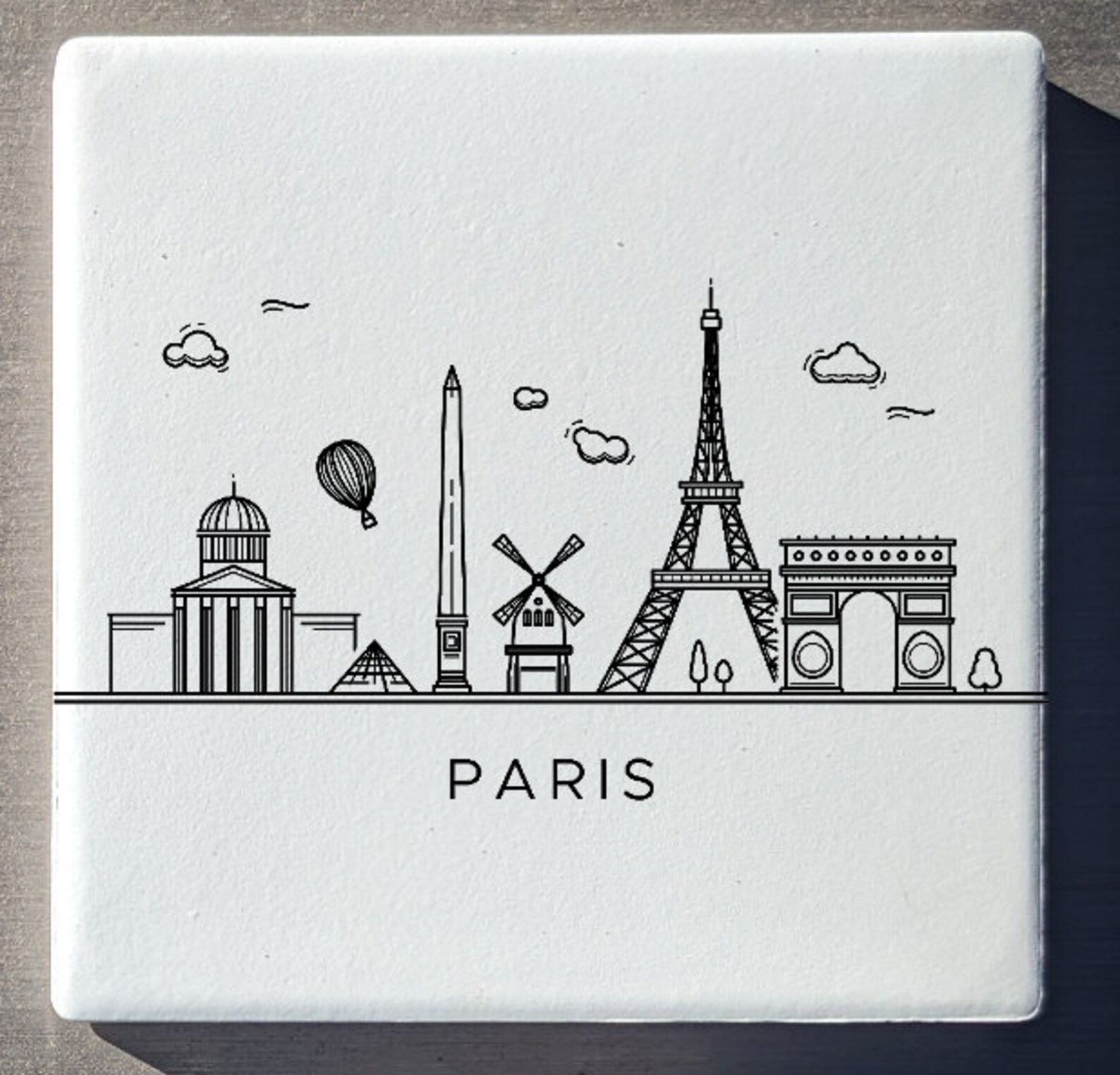 Paris Skyline Coasters | Modern Coasters | Slate Coasters | | Paris ...