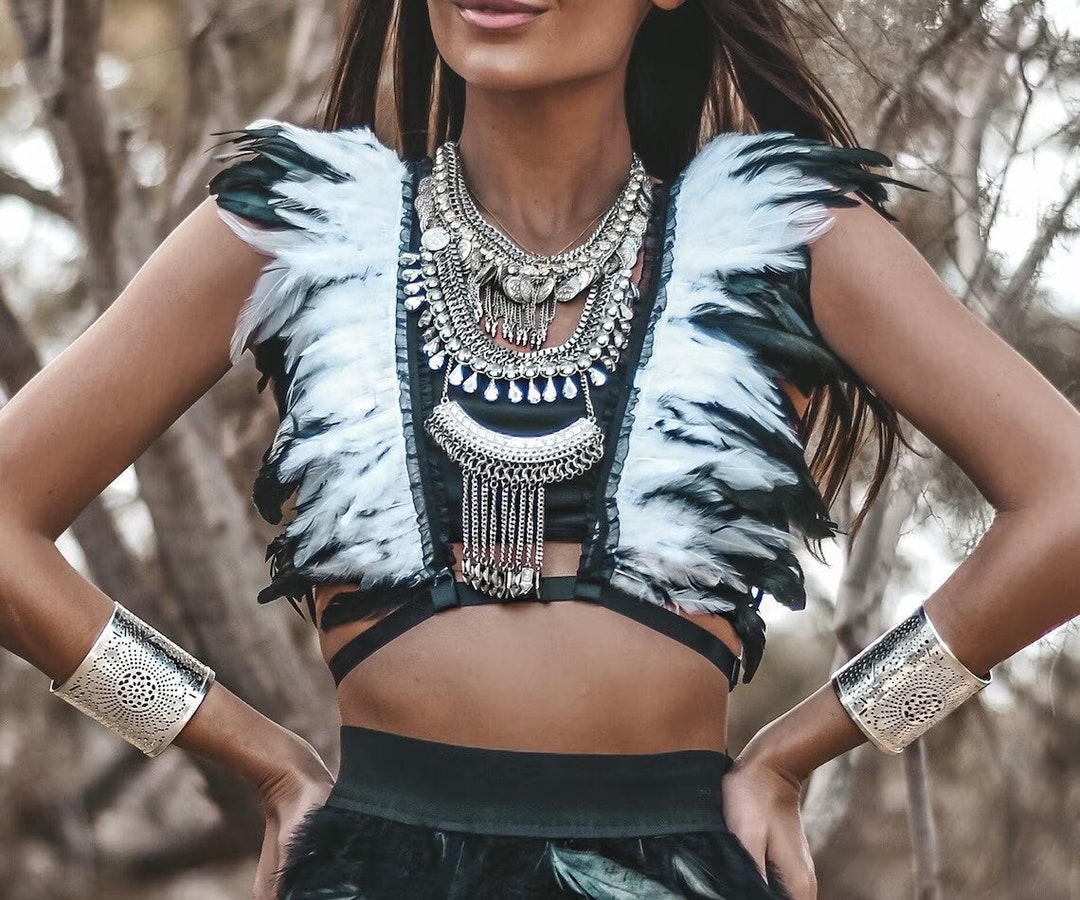 Feather Top Feather Outfit Rave Outfit Rave Wear Rave - Etsy