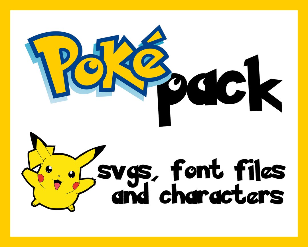 Buy Pokemon Font SVG and PNG Characters Pack Vinyl Cut Files Svg Online ...