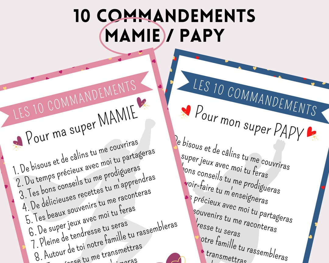 10 Super Grandma Commandments, to Download and Print, to Offer to the Future Grandmother - Etsy