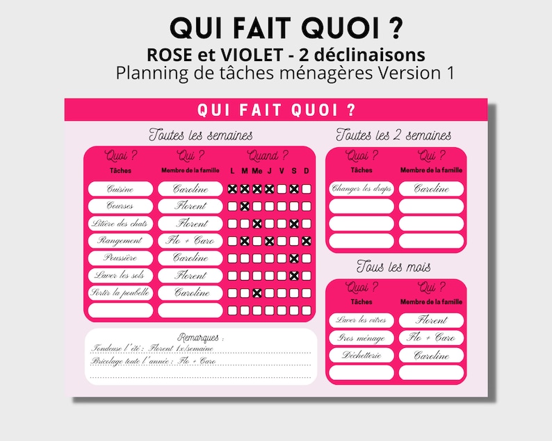 Household Chores Schedule, PDF to Download and Print, Organize and ...