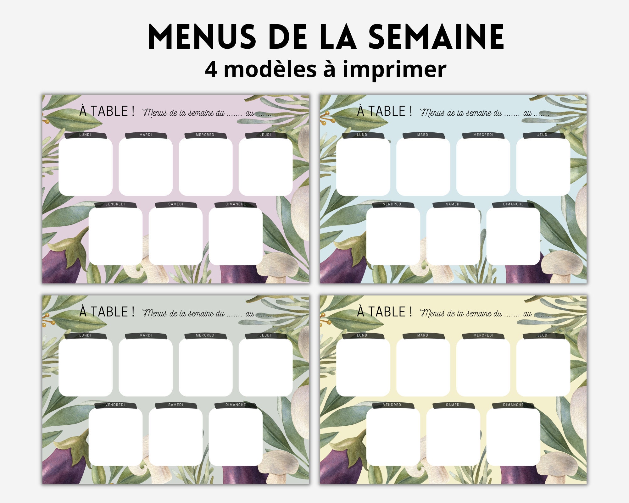 Weekly Menu Calendar PDF to Download and Print Organize Your - Etsy