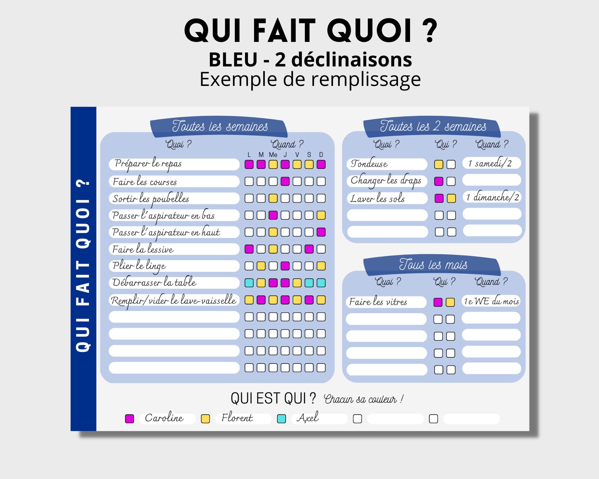 Planning des tâches ménagères, PDF à télécharger et à imprimer ... Planning des tâches ménagères, PDF à télécharger et à imprimer ...