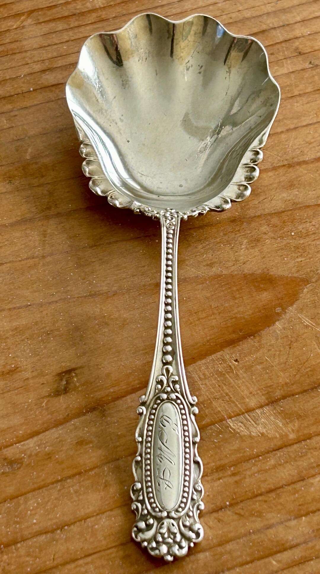 Vintage Sterling Silver Bon Bon, Nut or Candy Spoon With Monogram - Etsy