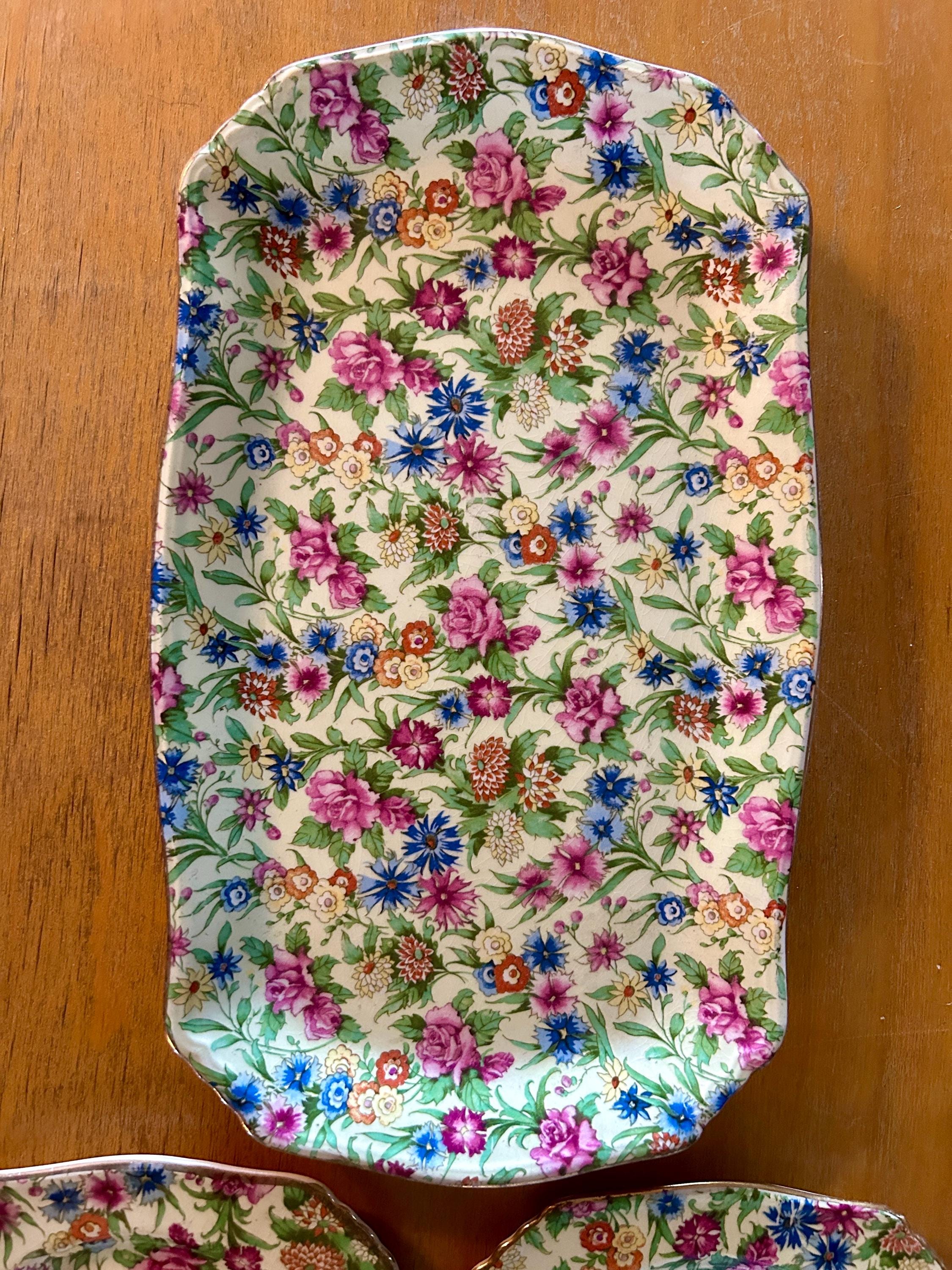 Royal Winton Grimwades Kew Chintz Pattern 5 Piece Tea or Dessert Set - Etsy