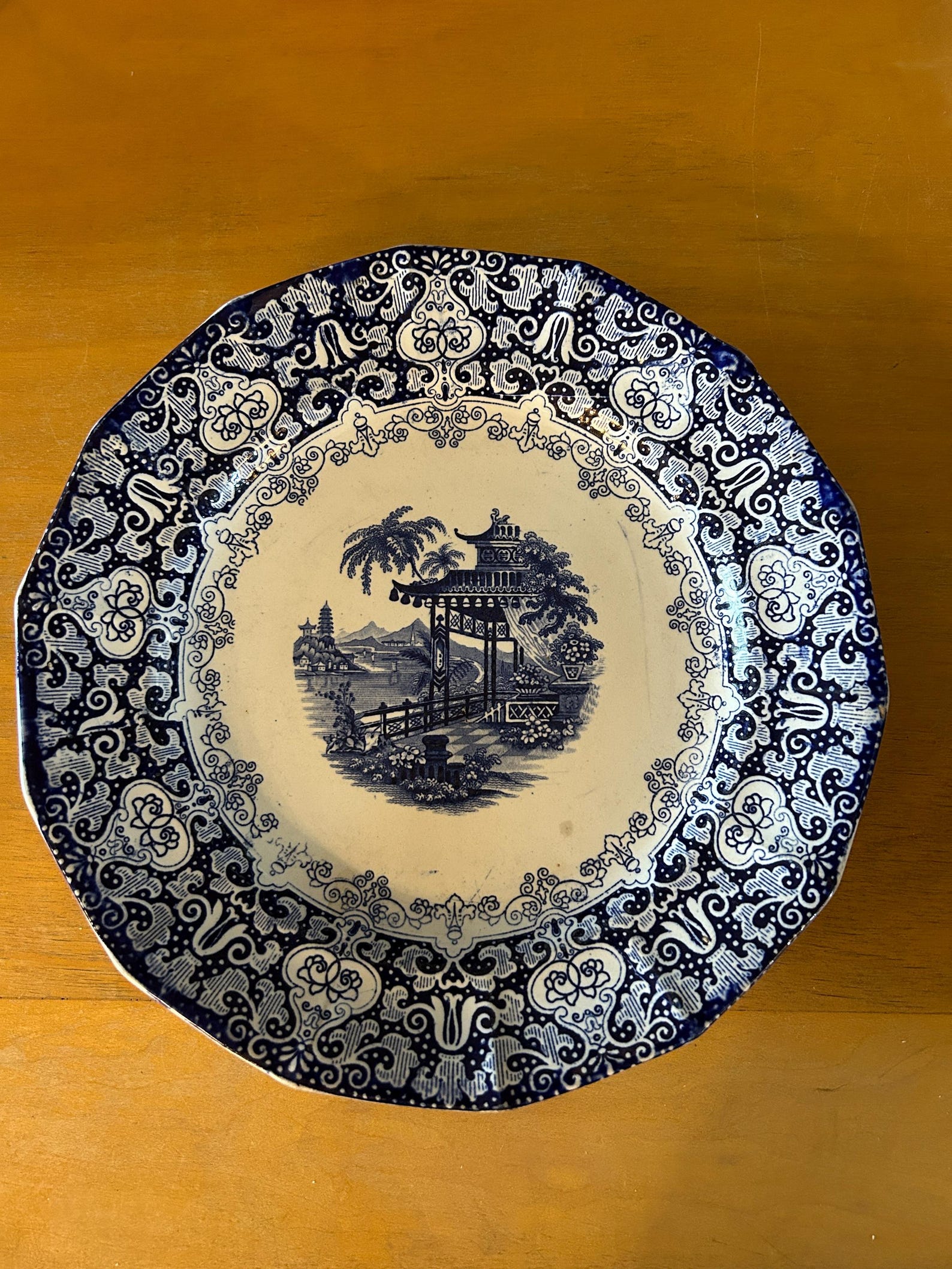 Antique Blue and White Transferware Dinner Plate James Edwards/erford ...