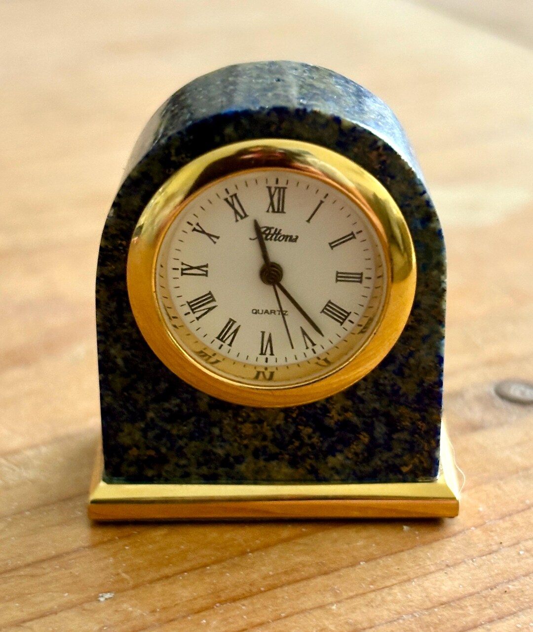 Lapis Enamel Mini Mantel Clock - Etsy