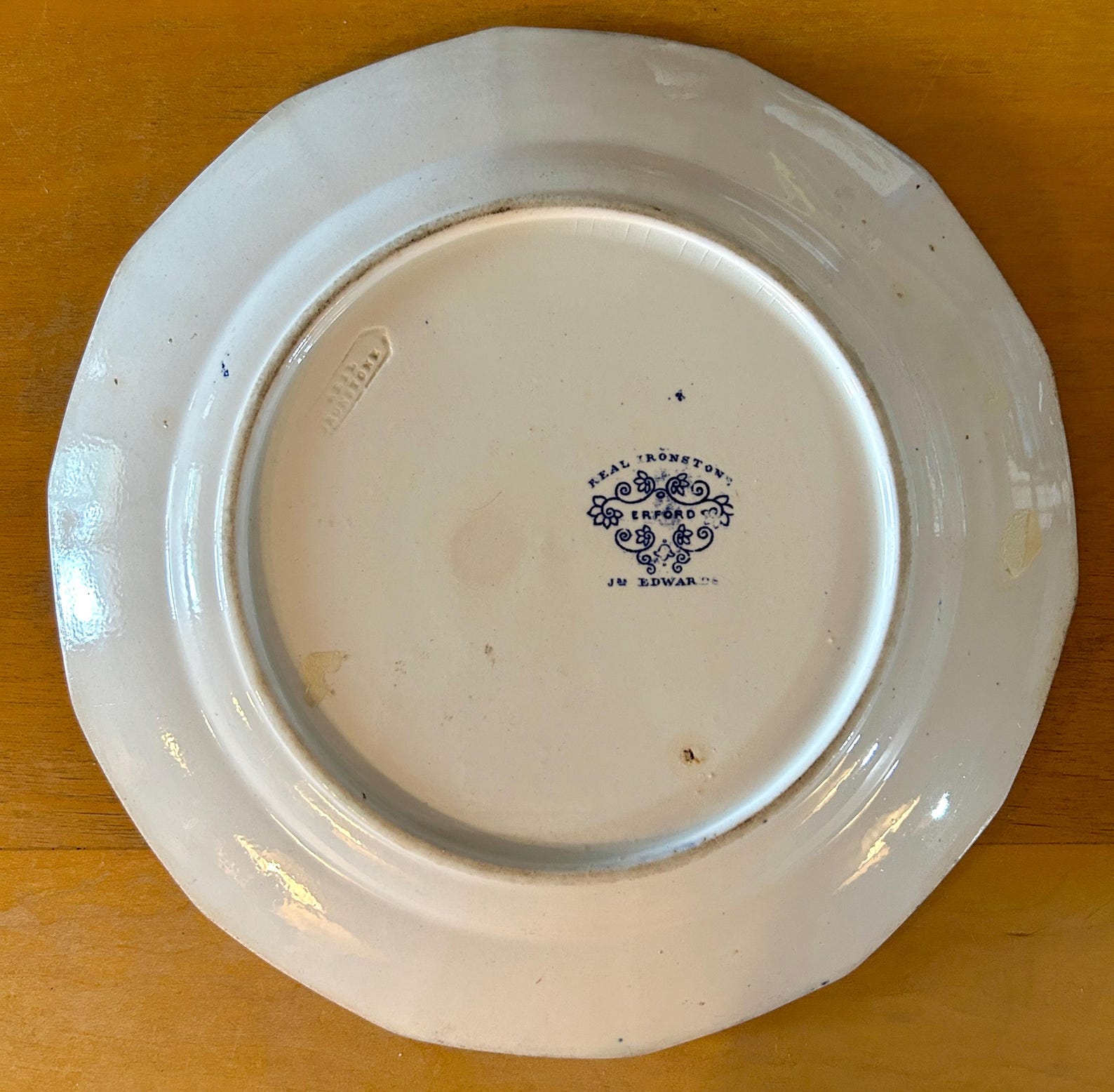 Antique Blue and White Transferware Dinner Plate James Edwards/erford ...