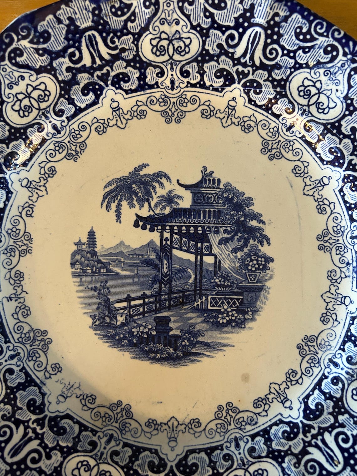 Antique Blue and White Transferware Dinner Plate James Edwards/erford ...