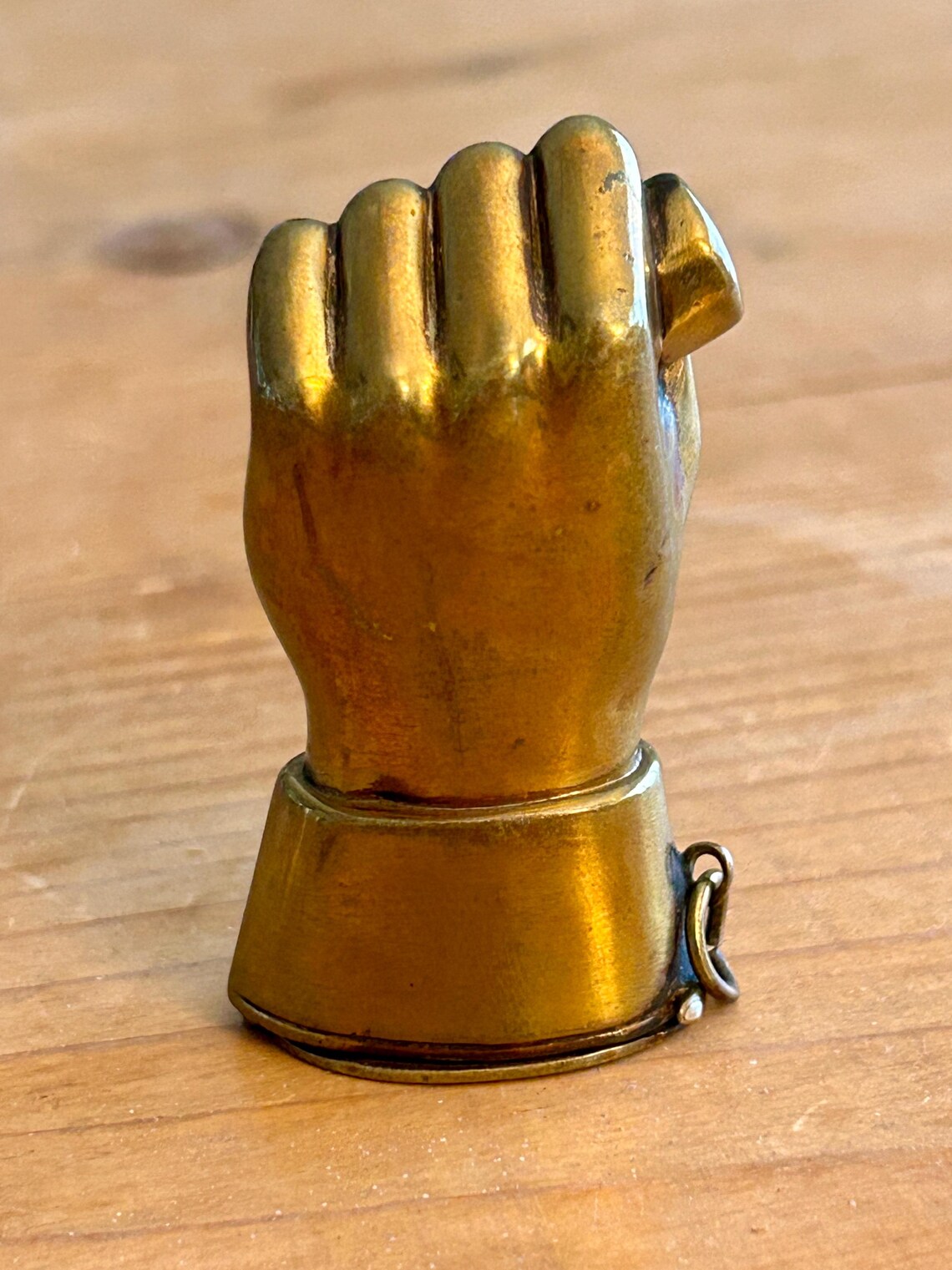 Antique Brass Fist Match Safe With Deponirt Stamp | Unique Pocket Vesta ...