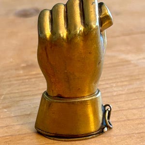 Antique Brass Fist Match Safe With Deponirt Stamp | Unique Pocket Vesta ...