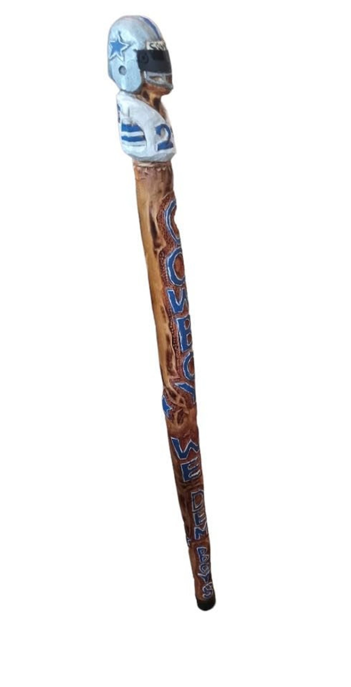 Football Team Cowboy Handcarved Walking Stick - Etsy