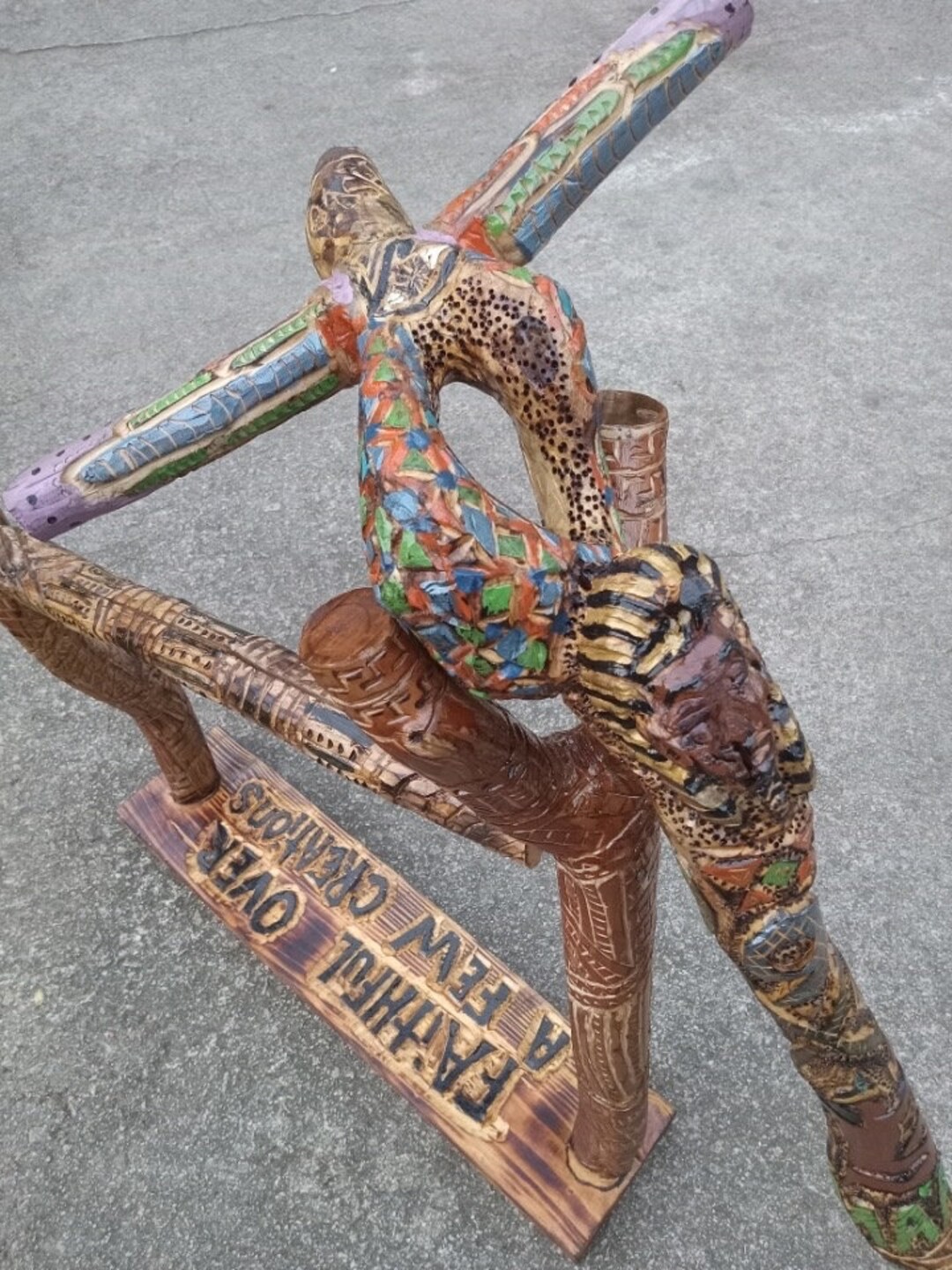 Mystical Egyptian Pharaoh Carved Wooden Cane With Stand - Etsy