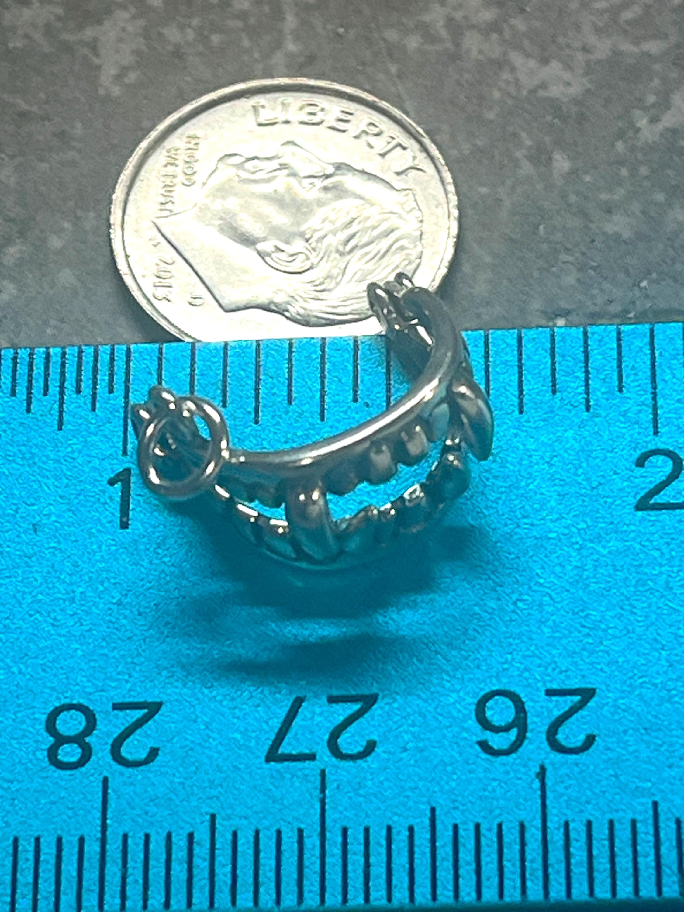 Sterling Fangs Charm, Sterling Vampire Charm, Silver Halloween Jewelry ...