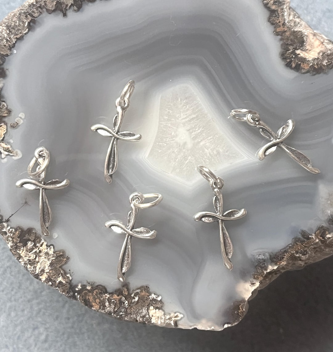 Sterling Small Cross, Sterling Swirl Cross, Bible Study Gifts, Sunday School Charm, Baptism ...