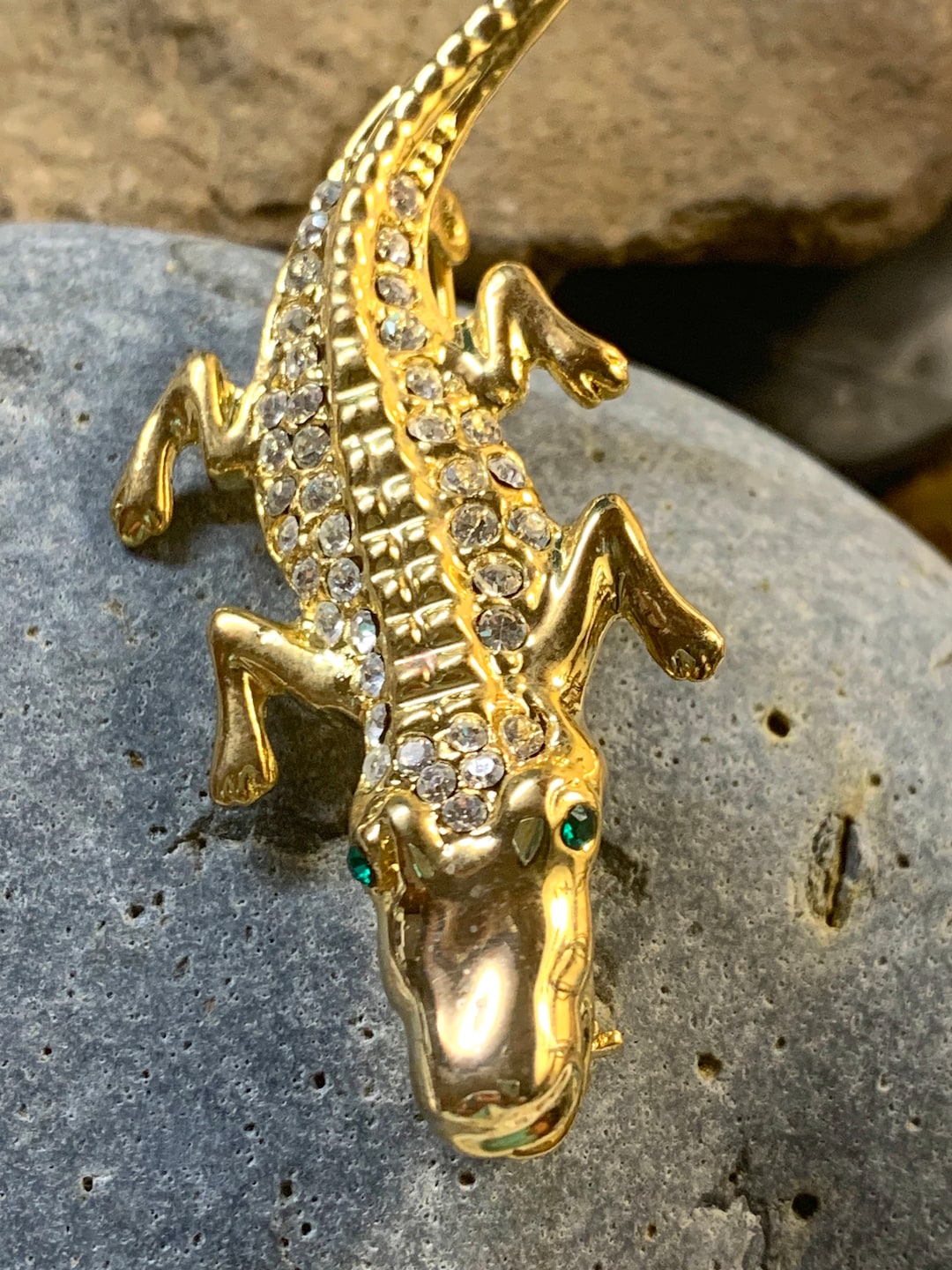 Crystal Alligator Brooch, Crocodile Brooch, Alligator Pin, Crocodile ...