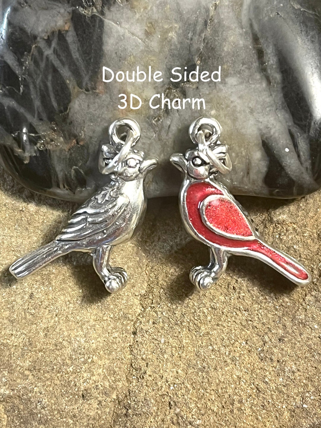 Sterling Cardinal Charm, Red Cardinal Charm, Sterling Baseball Charm ...