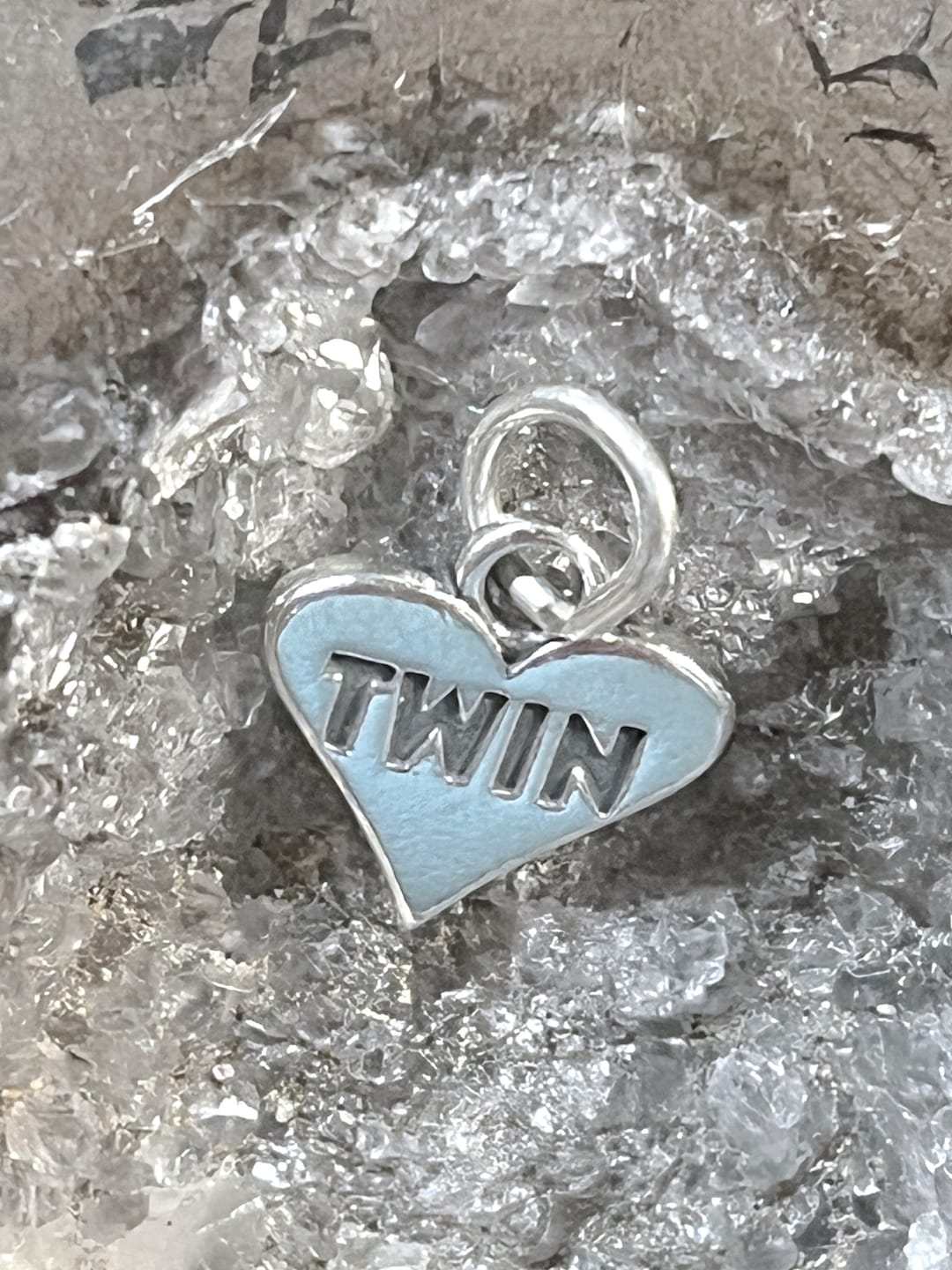 Sterling Twin Charm, Sterling Twin Heart Charm, Silver Twin Charm, Twin ...