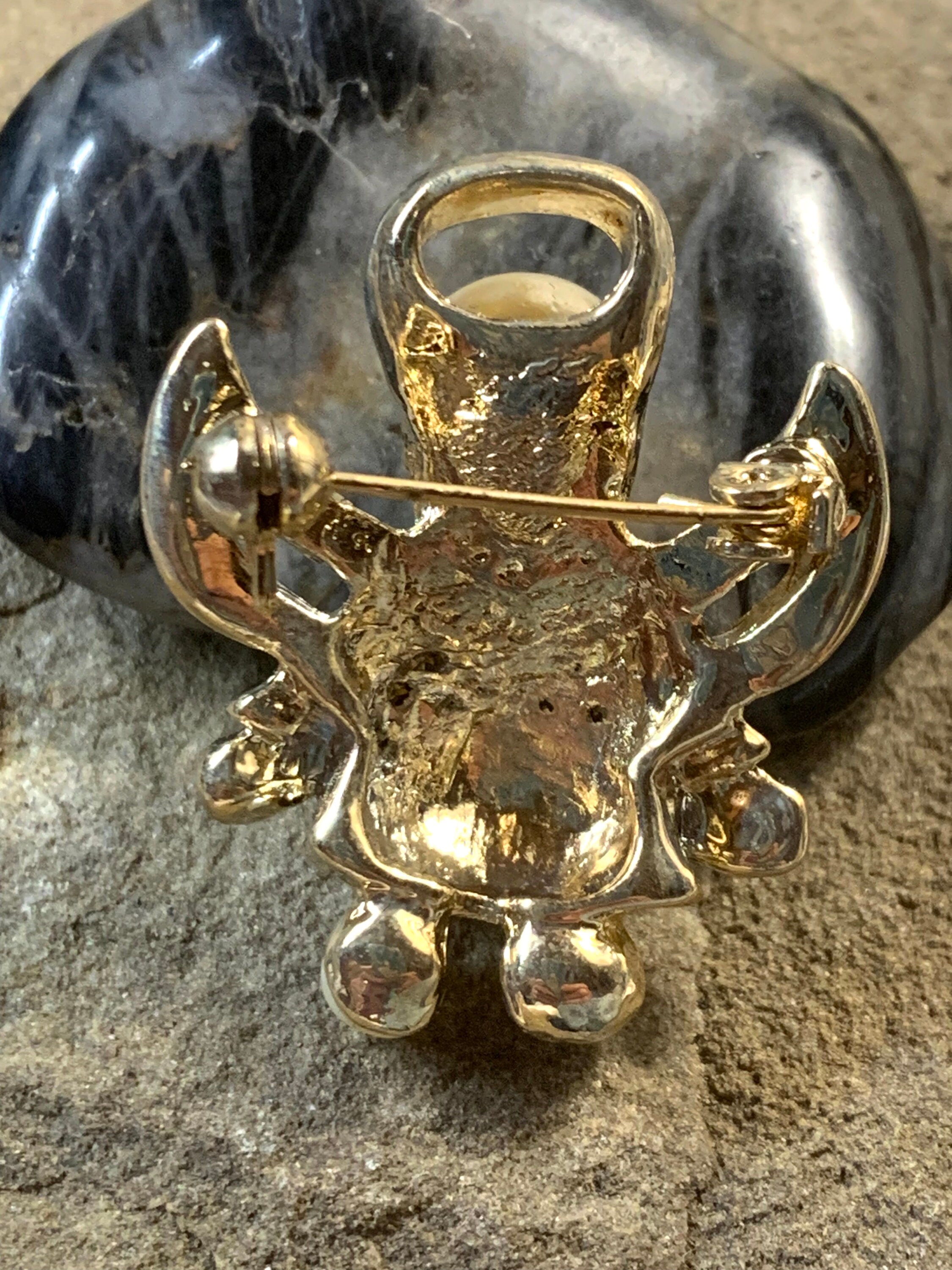 Vintage Crystal Angel Pin, Angel and Pearl Pin, Angel Brooch, Vintage ...
