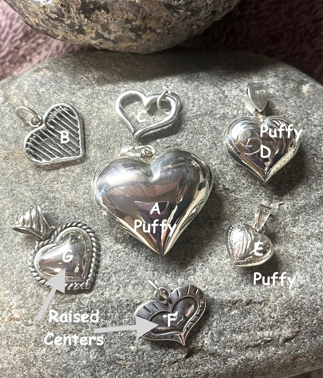Sterling Heart Pendant,sterling Heart Charm,silver Valentine Charms ...