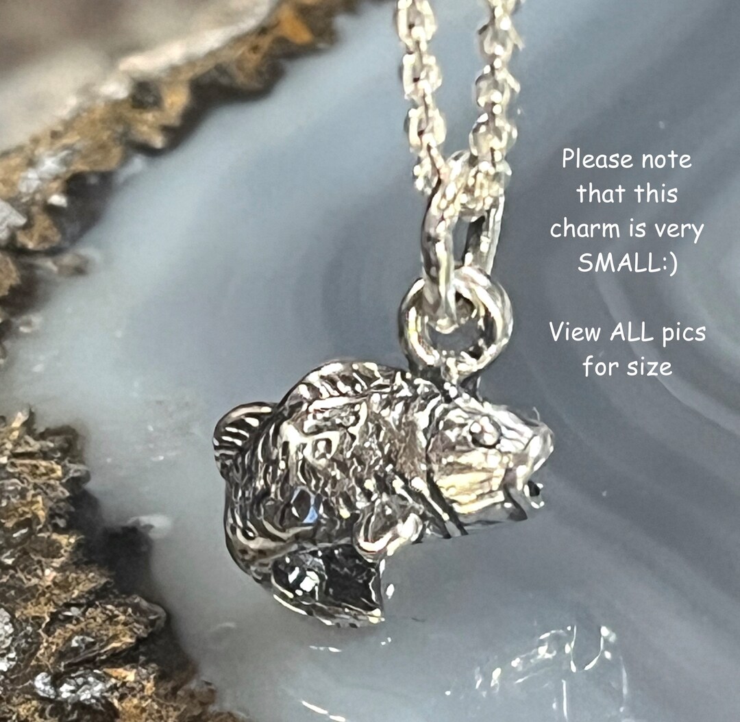 Sterling Bass Fish Charm, Silver 3D Fish Charm, Sterling SMALL Fish ...