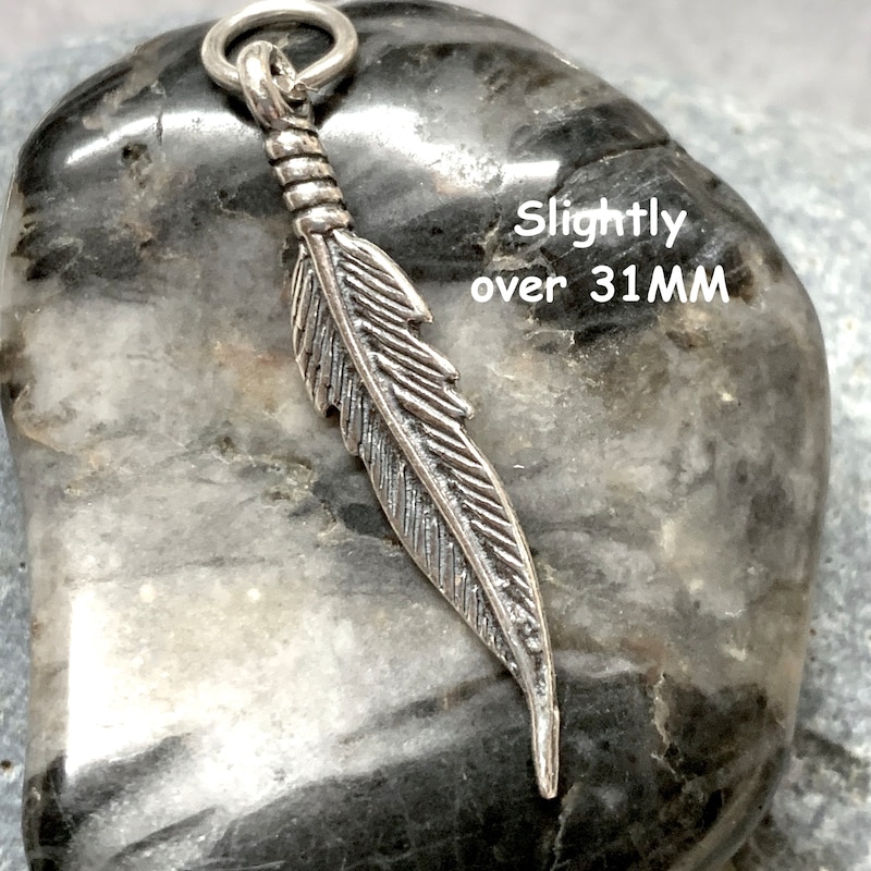 Silver Feather Charm - Etsy
