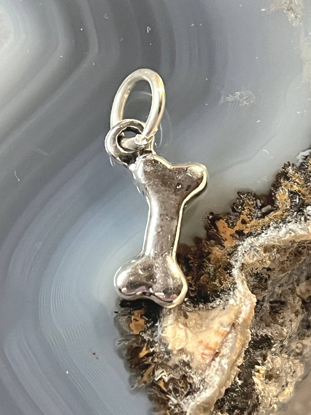 Sterling Dog Bone Charm, SMALL Silver Bone Charm, Sterling Pet Charms ...