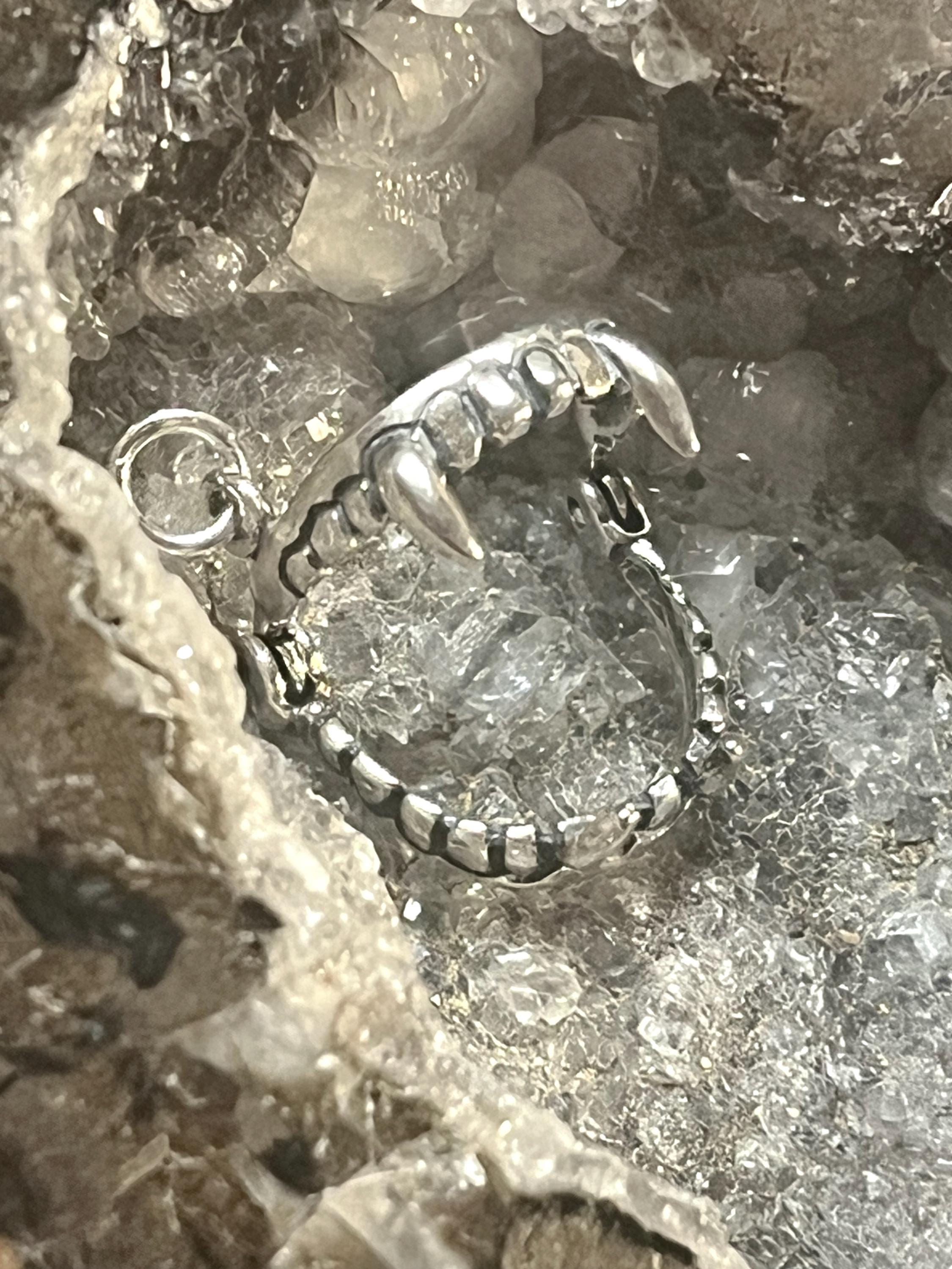 Sterling Fangs Charm, Sterling Vampire Charm, Silver Halloween Jewelry ...