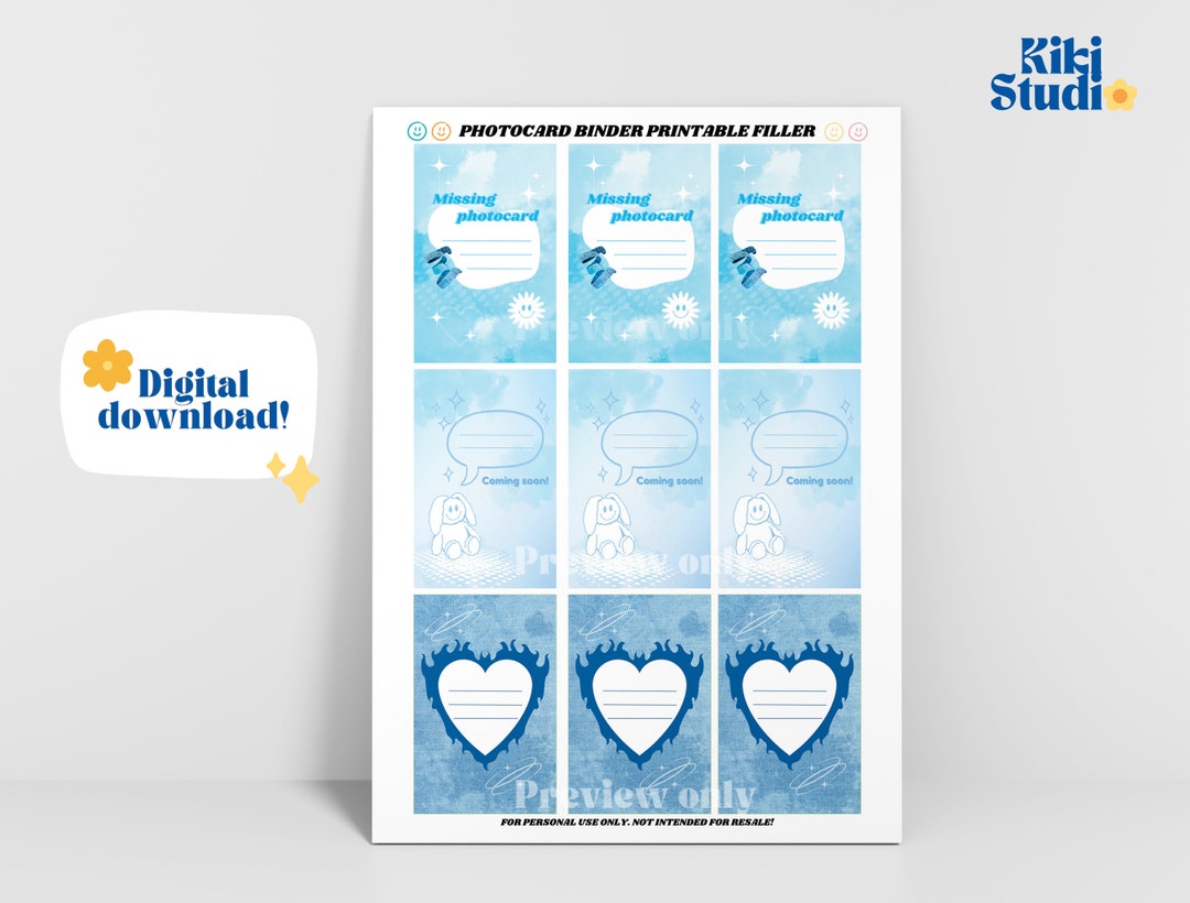 KPOP DIGITAL DOWNLOAD! Kpop Photocard Binder Filler - Etsy