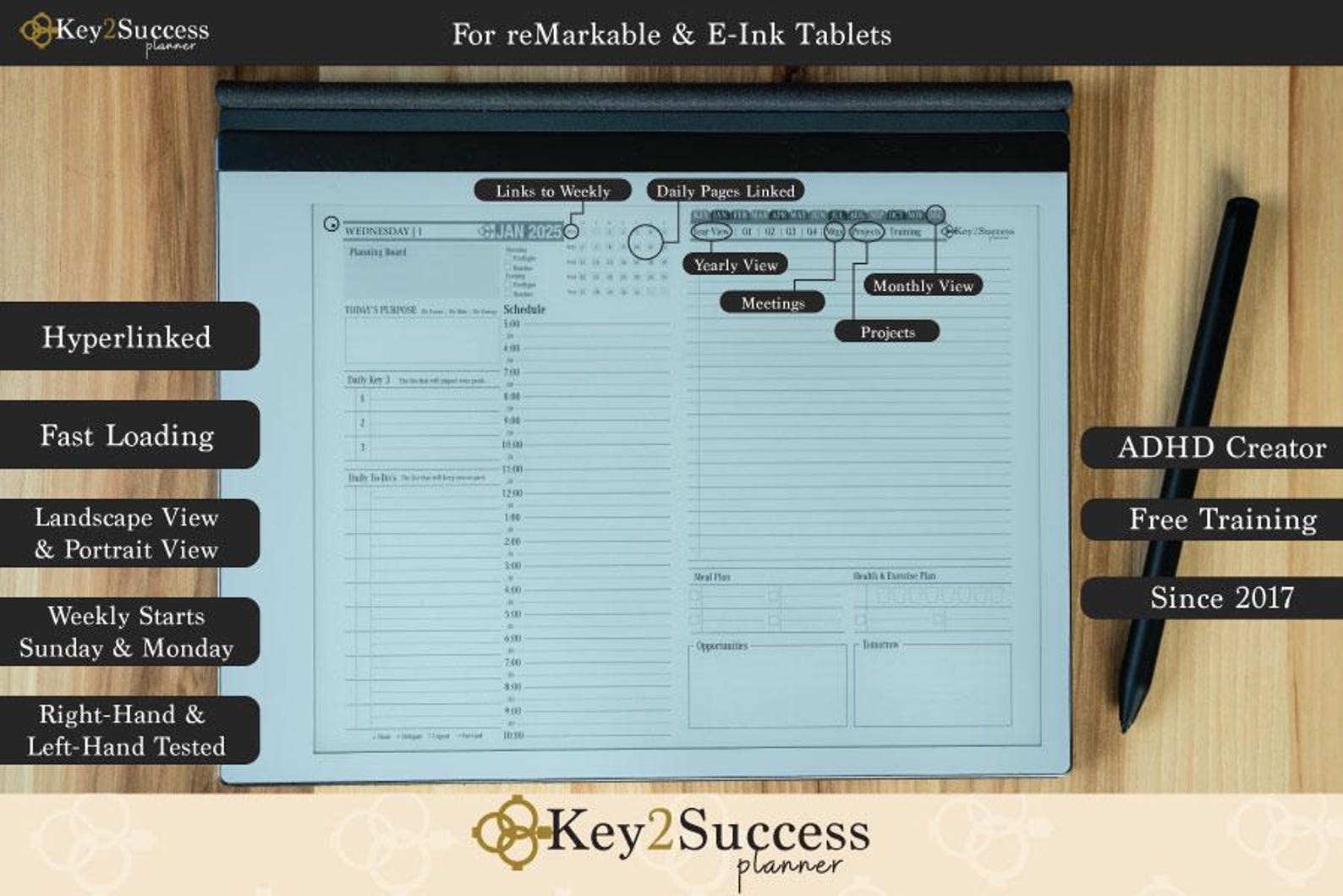 Key2success 2026 Remarkable Digital Planner - Personal Version - Etsy