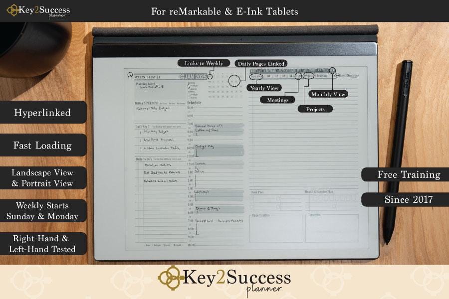 Key2success 2026 Remarkable Digital Planner - Personal Version - Etsy