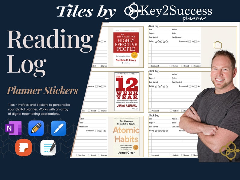 Digital Reading Log Sticker for Digital Planners - Etsy