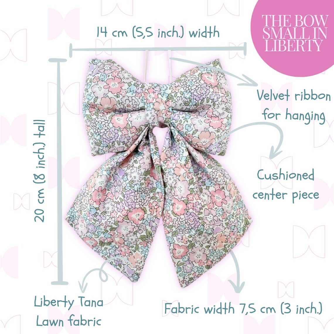 DECORATIVE FLORAL BOW, Hanging Decoration, Nursery Decoration, Tieback ...