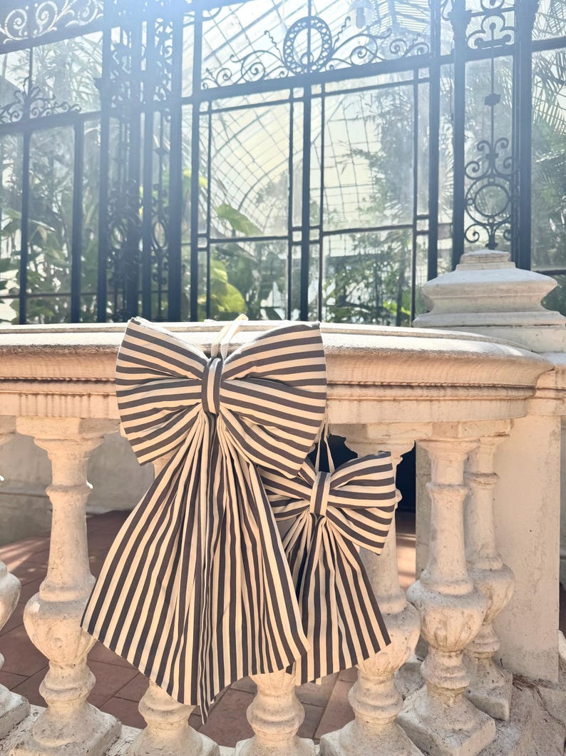 BIG BOW / Big Cotton Bow / Decorative BOW / Striped Bow / Oversize Bow ...