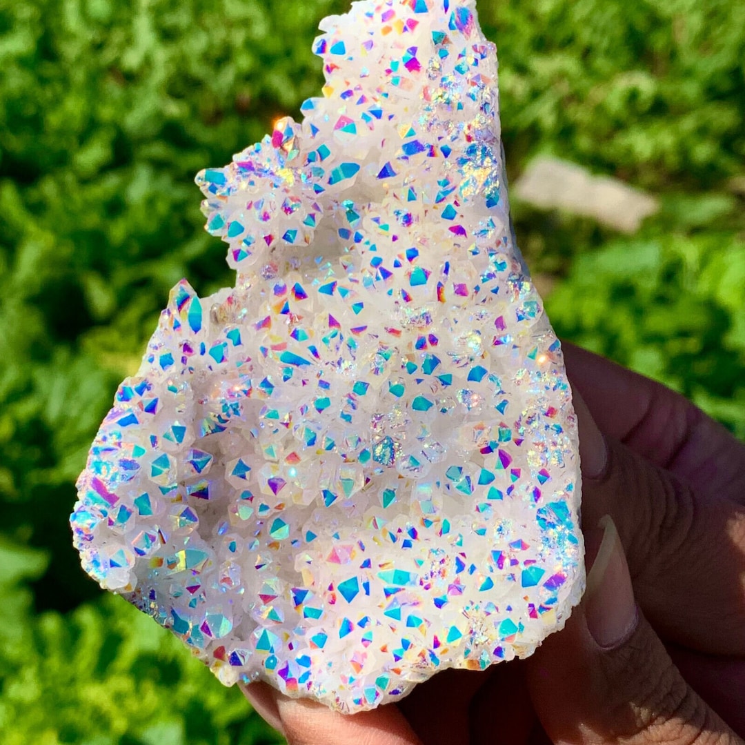 4 Rainbow Flame Aura Quartz Crystal - Etsy
