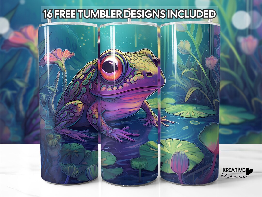 Frog Tumbler Wrap PNG, 20oz Skinny Straight & Tapered, Sublimation ...