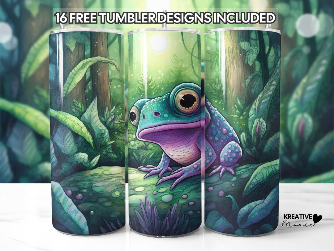 Baby Forest Frog Tumbler Wrap PNG, 20oz Skinny Straight & Tapered ...